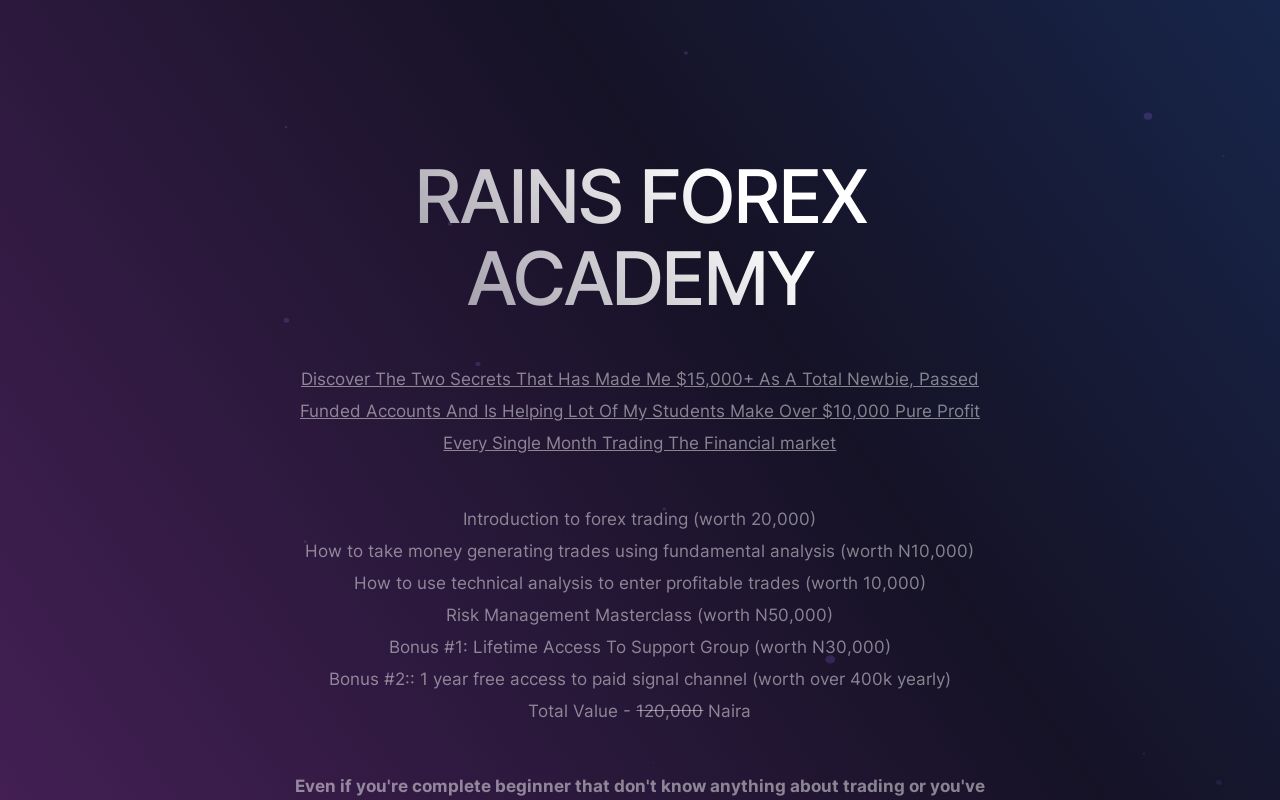 RAINS FX ACADEMY